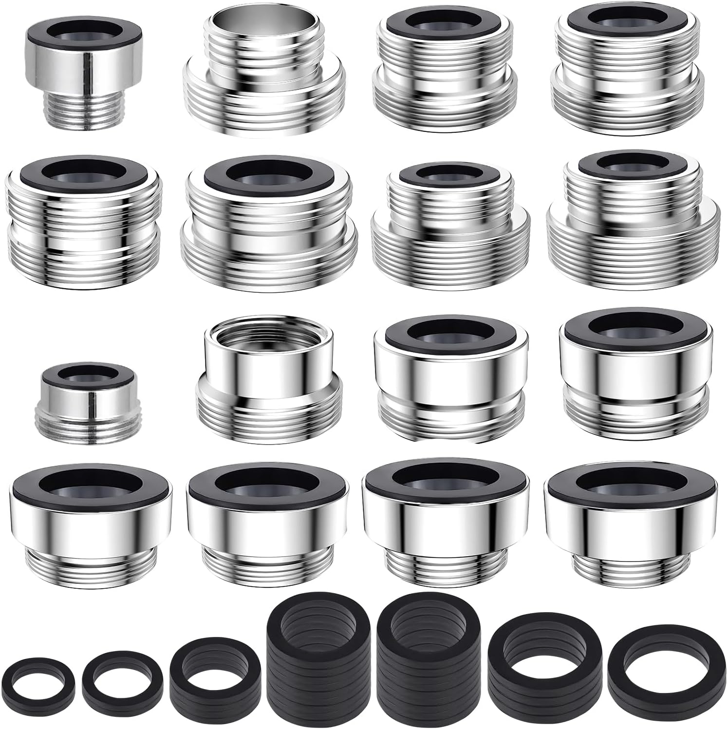 16 pcs Faucet Adapter Kit, CNYMANY Kitchen Aerator Adapter Set Male ...