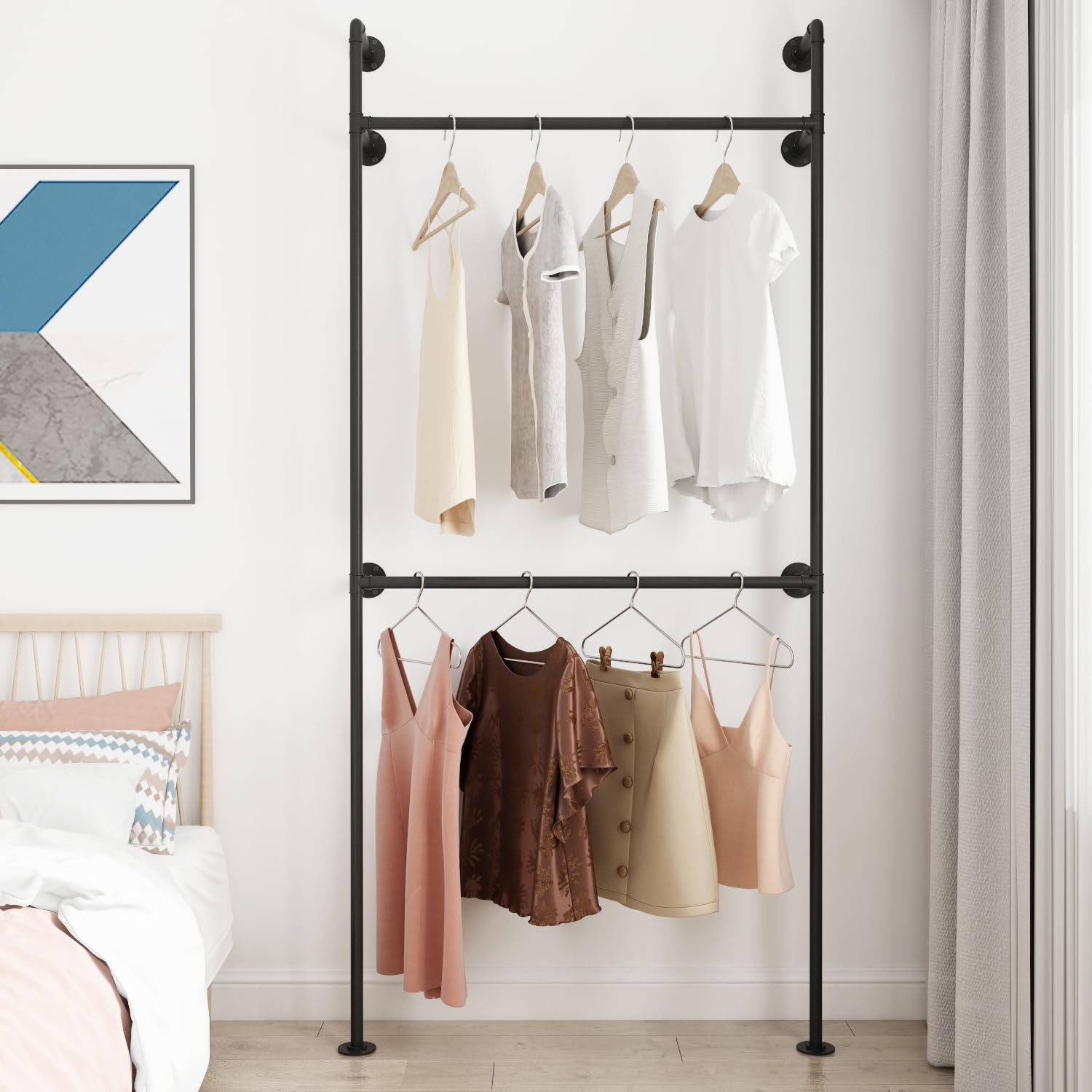Amazon.com: ORSENIGO Industrial Pipe Clothing Rack, Heavy Duty Metal ...