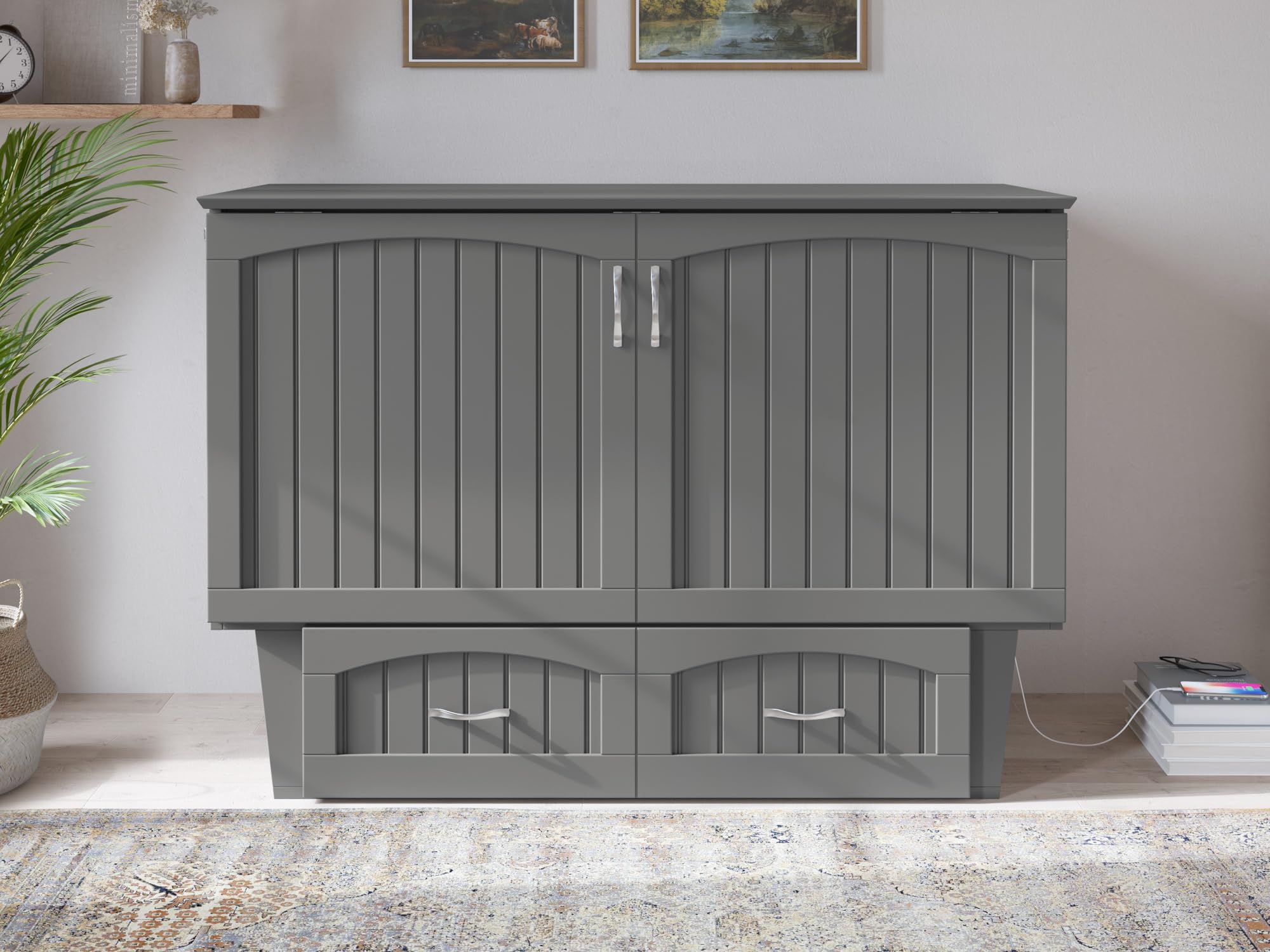 AFI, Nantucket Murphy Bed Chest with 6 inch Memory Foam Folding ...