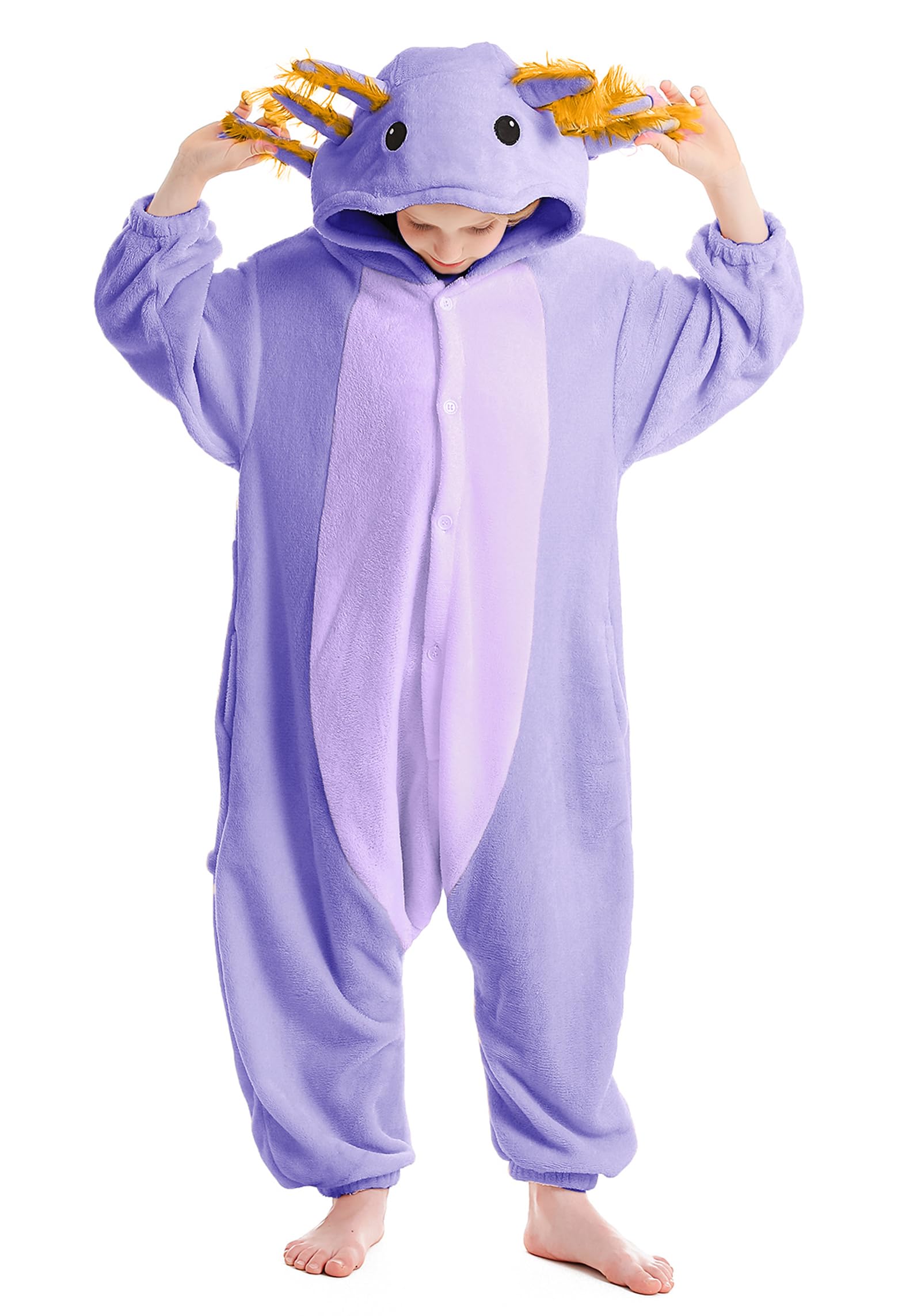 Snapklik.com : ATOZ Unisex Children Animal Purple Axolotl Onesie