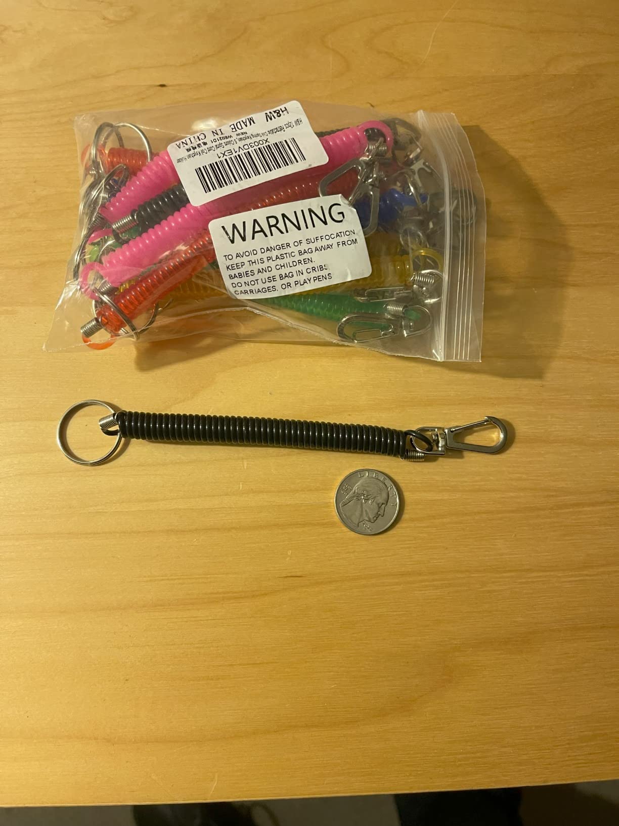 Amazon.com: H&W 12pcs Retractable Coil Spring Keychain, 6 colors Spiral ...