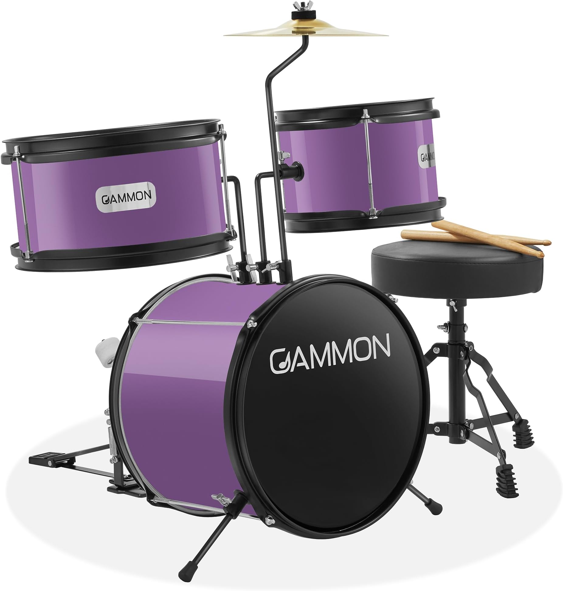 Amazon.com: GP Percussion GP50MPK Complete Junior Drum Set (Pink, 3 ...