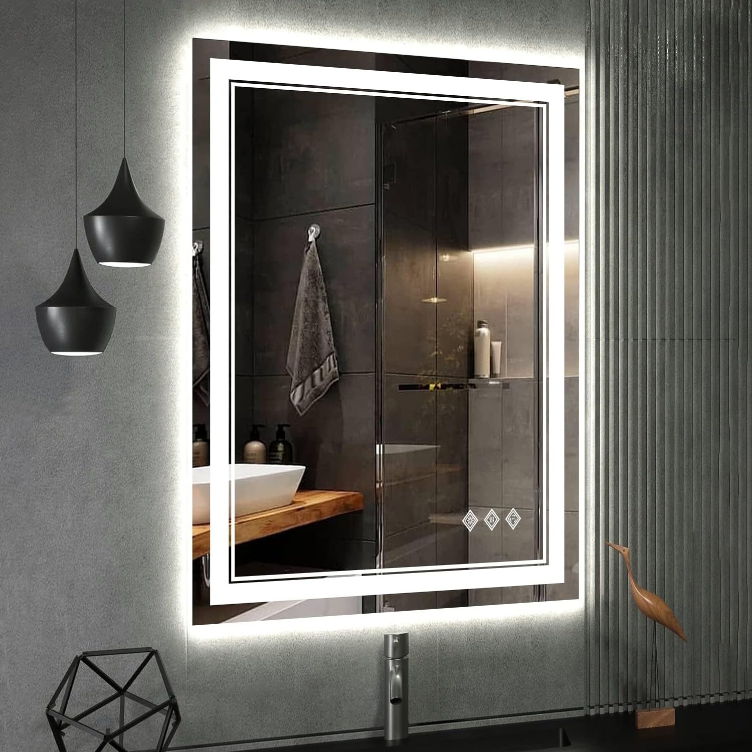 Specchio Led 61x81cm Specchio Bagno LED VanPokins 61x81cm ...