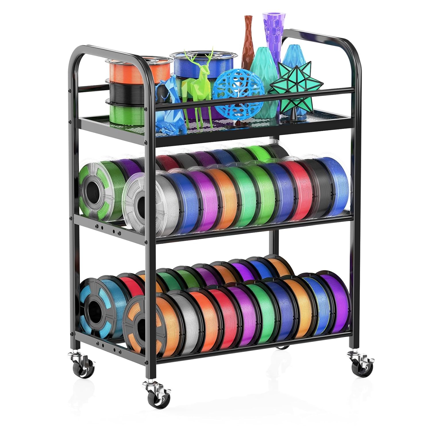 Amazon.com: 3D Printer Filament Storage Rack- Rolling Tabletop Filament ...