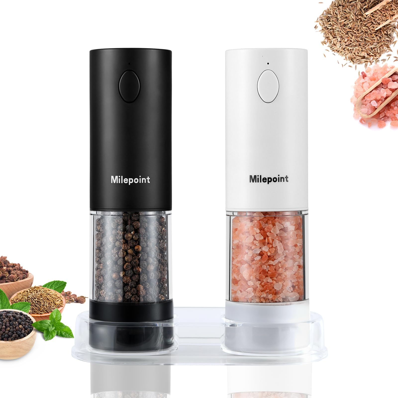 Amazon.com: Rechargeable Electric Salt and Pepper Grinder Set - Extra Large Capacity - Automatic ...