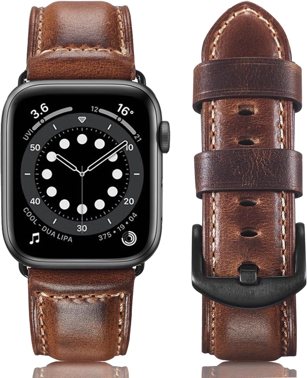 Amazon.com: Gitalian Retro Leather Band Compatible with Apple Watch ...