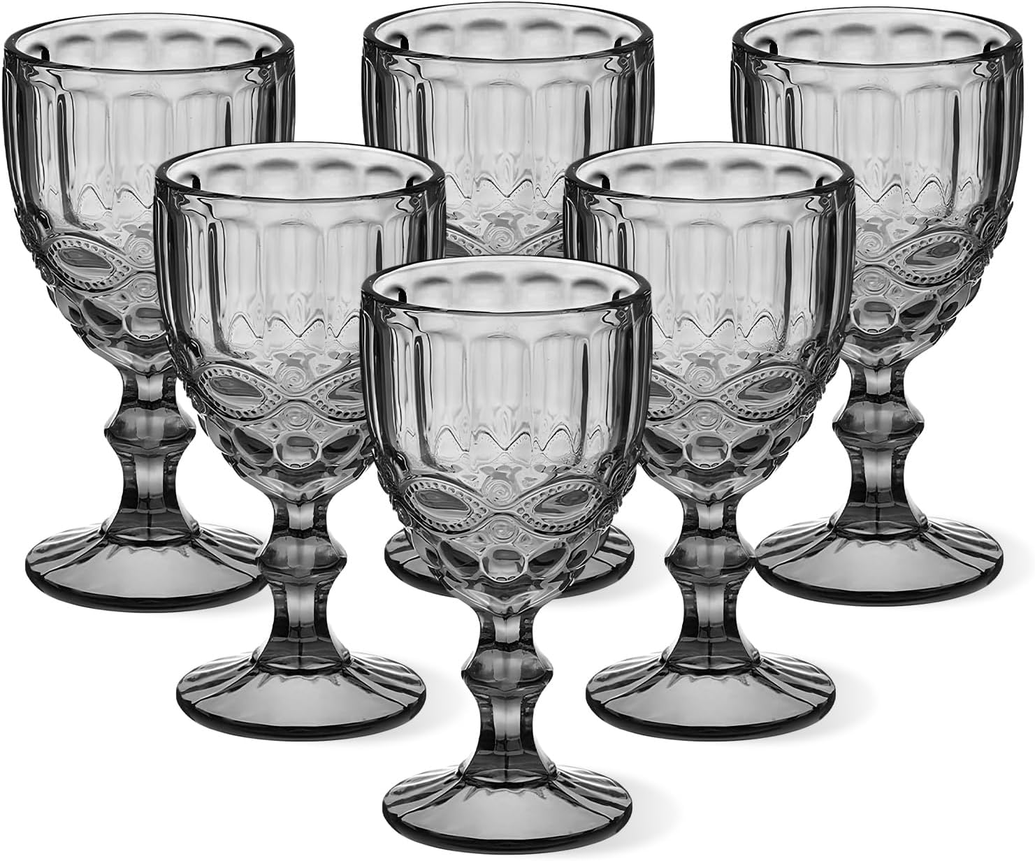 VASA NAMA Juego de 6 Copas de Cristal Labrado Vintage, 340 ml Copas de ...