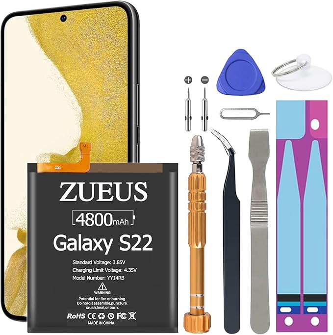 Amazon.com: Galaxy S22 Battery ZURUN 4800mAh Li-Polymer Battery EB ...