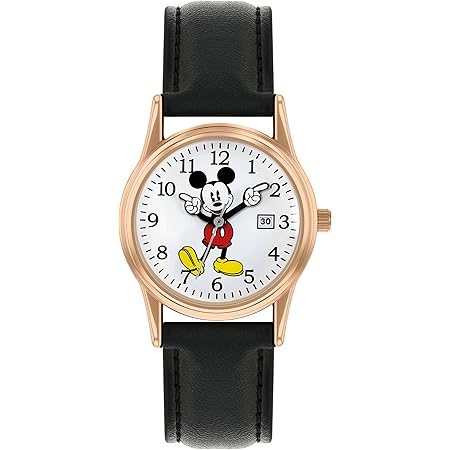 Disney Mixte Analogique Classique Quartz Montre avec Bracelet en Cuir ...