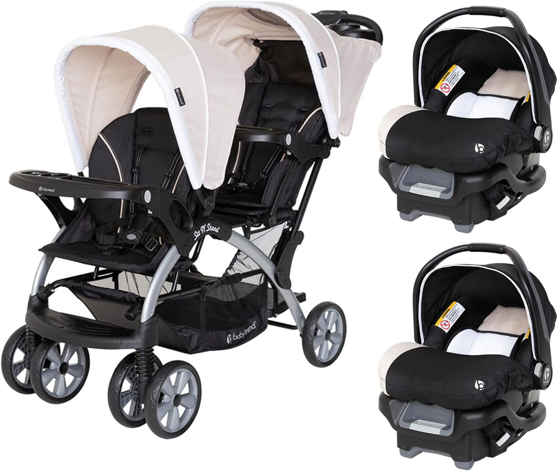 Amazon.com : Joovy Twin Roo Car Seat Stroller, Holds 2 Car Seats ...