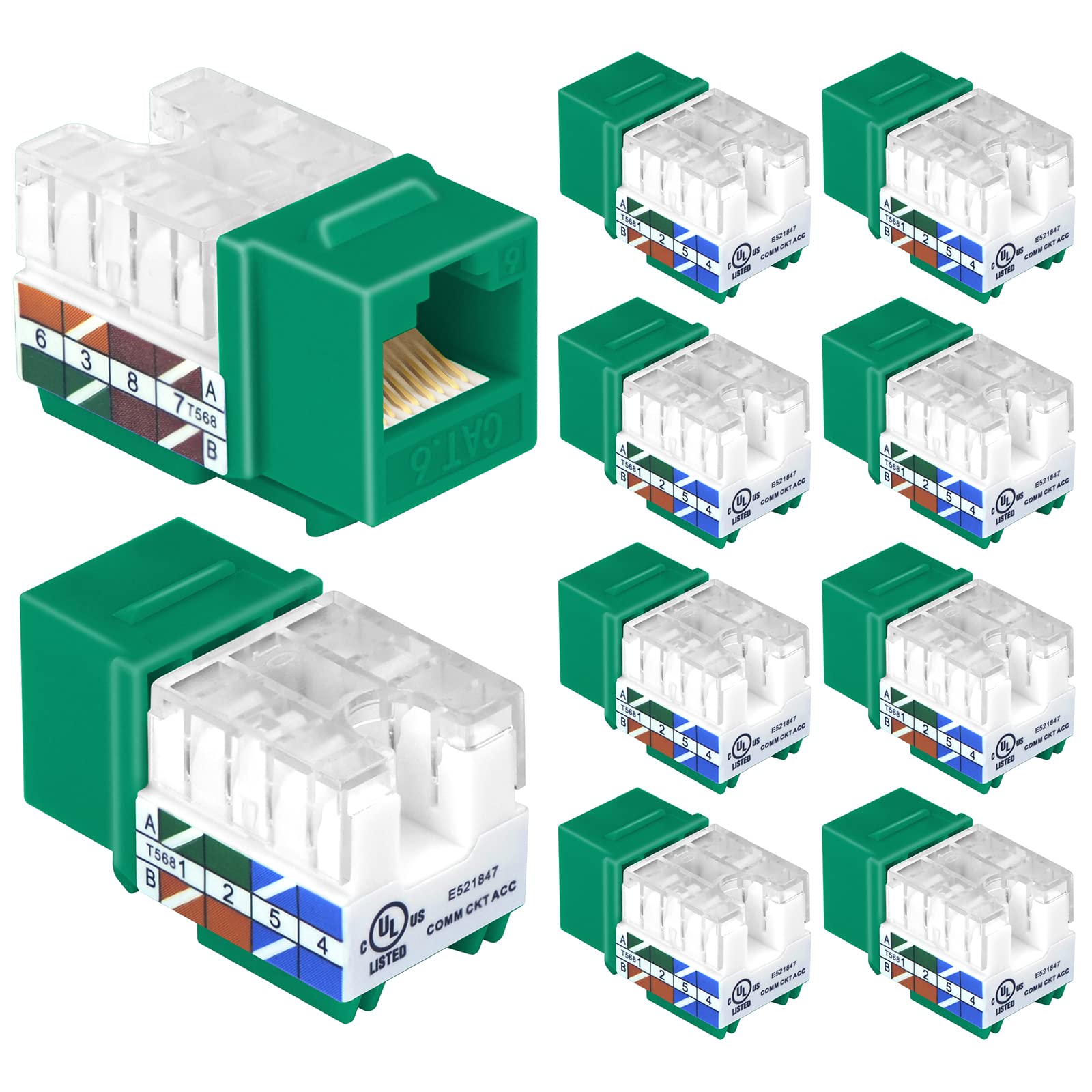 Snapklik.com : VCELINK RJ45 Cat6 Keystone Jacks Slim Profile UL-Listed ...