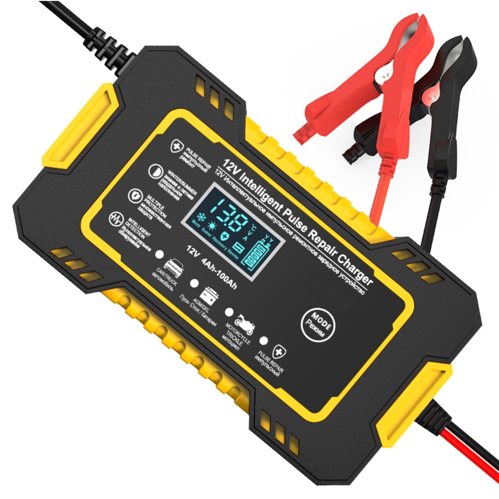 Car Battery Charger Katbo Battery Charger 12V 24V 6-Amp Auto-Voltage ...