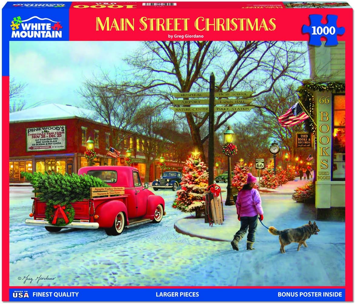 Amazon.com: White Mountain Puzzles Main Street Christmas - 1000 Piece ...