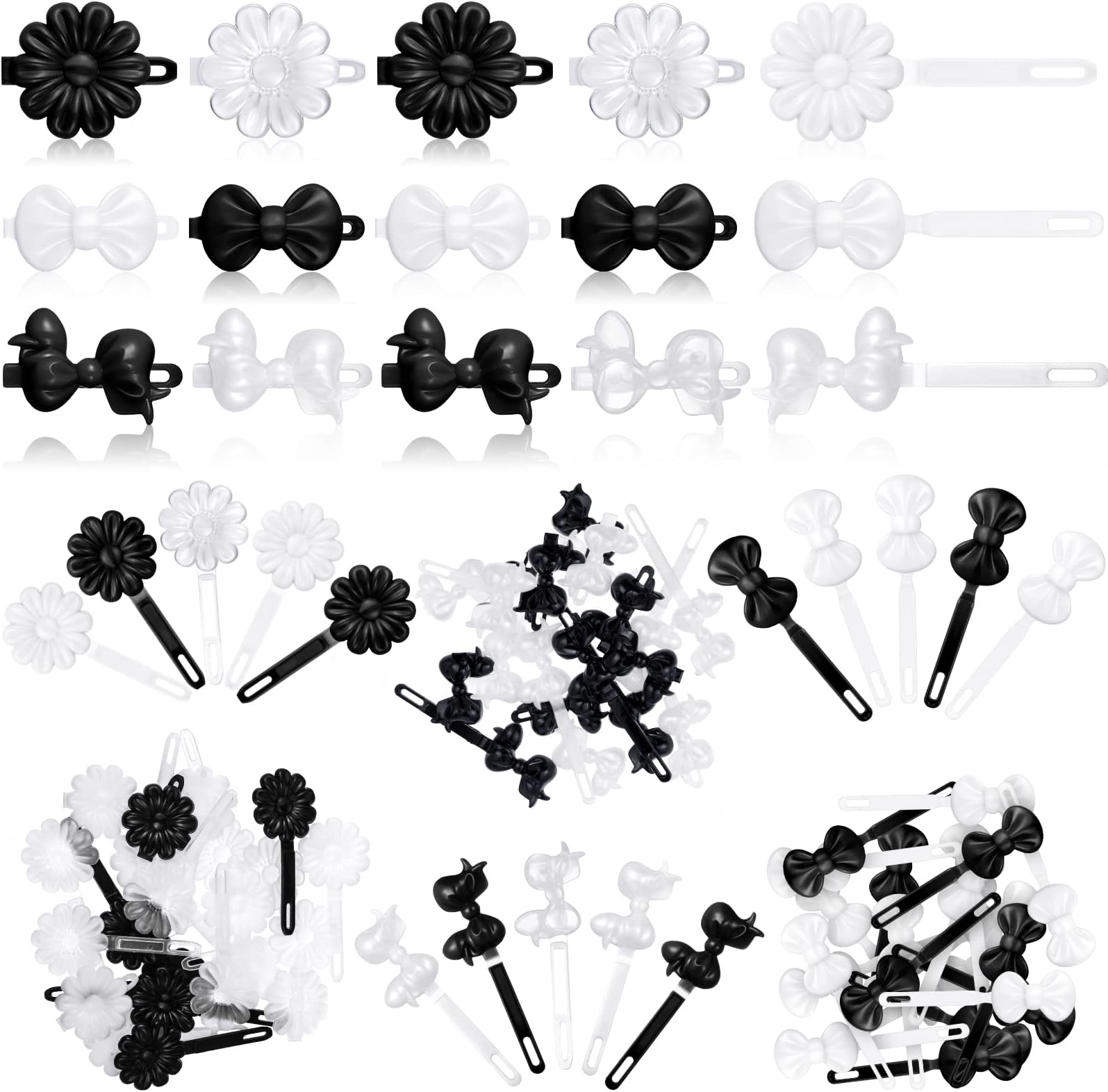 Amazon.com : Janinka 72 Pieces Self Hinge Plastic Hair Clips: 80s 90s ...