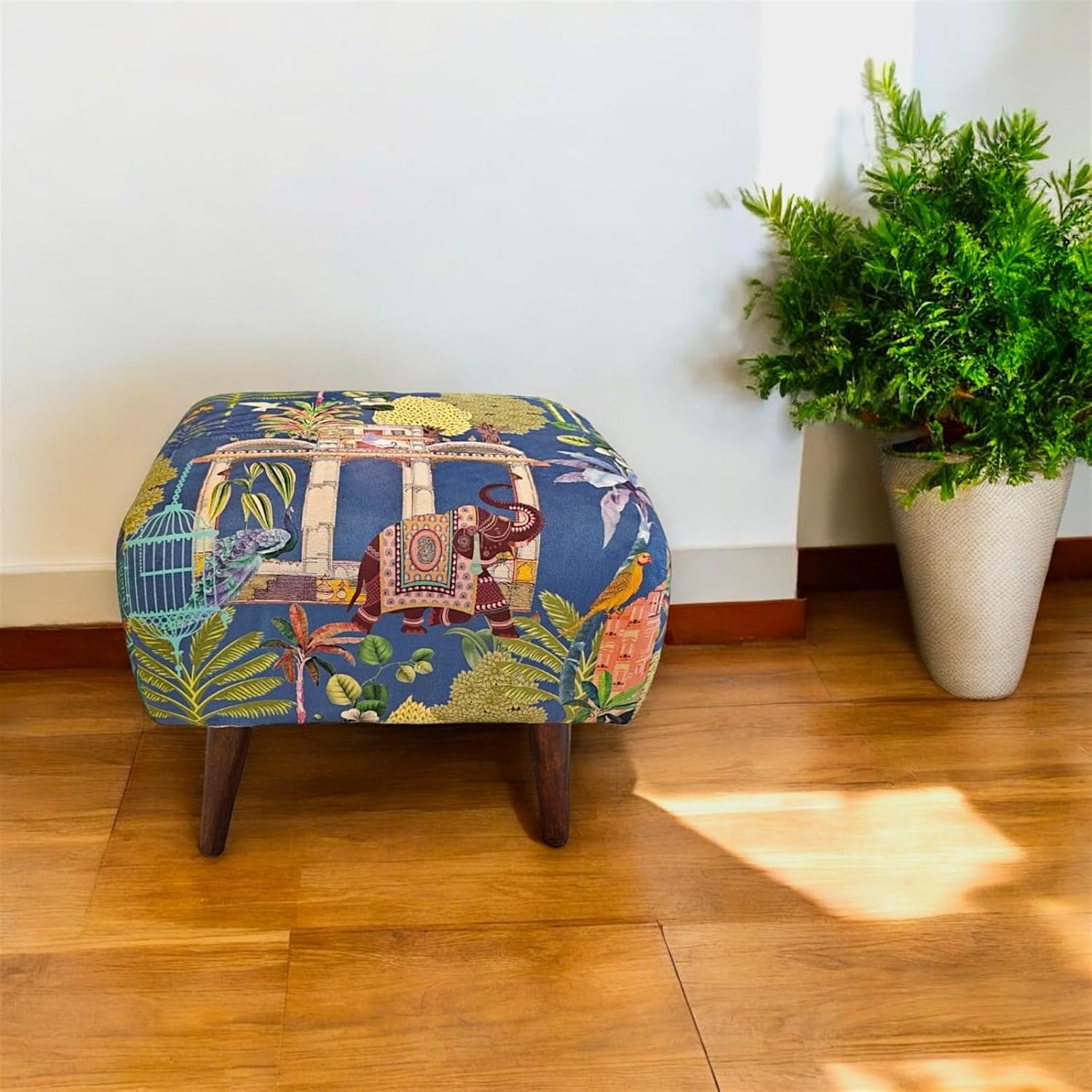 The Artage Puffy Stool for Living Room Sitting Printed Premium Foam ...