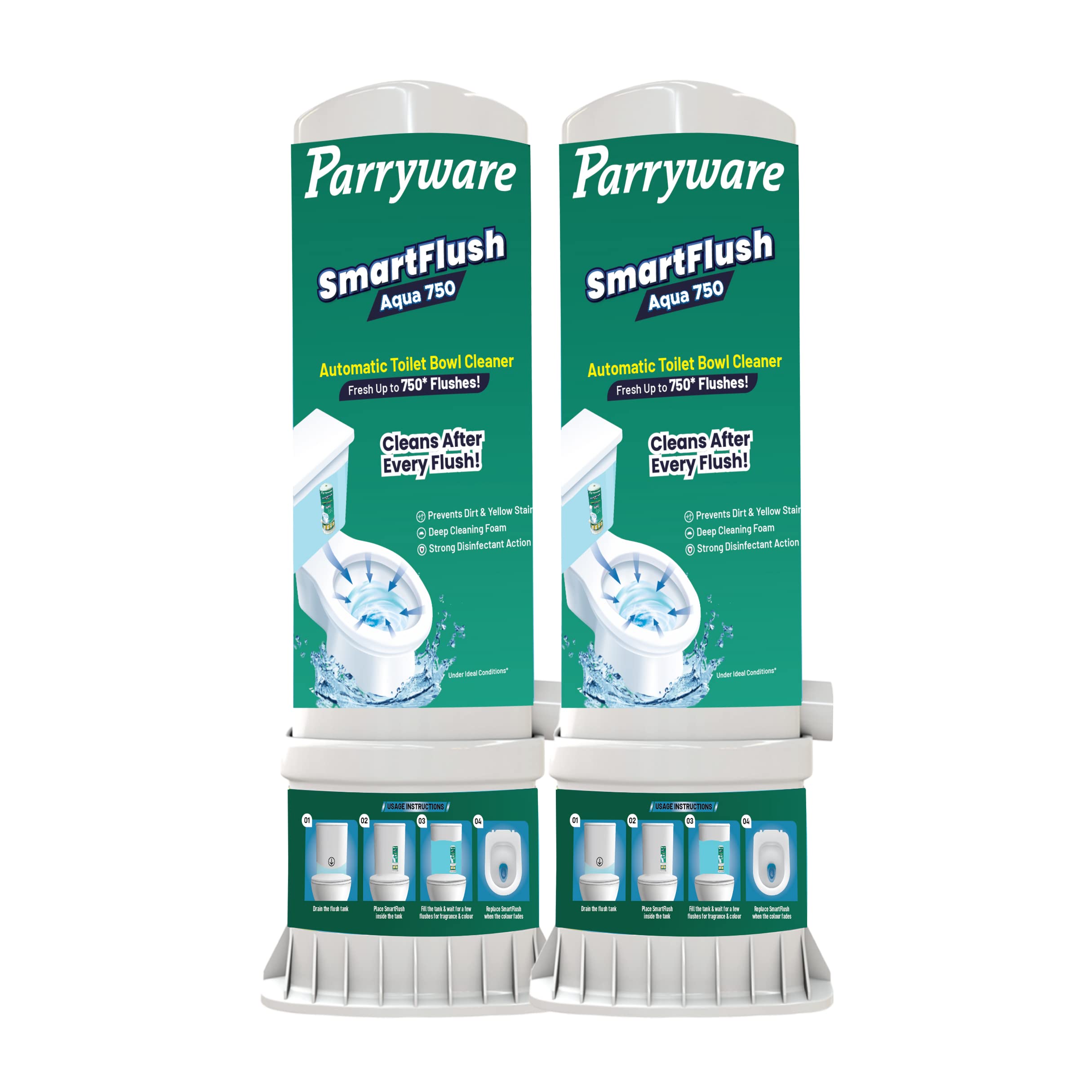 Smartflush Automatic Toilet Bowl Cleaner 750 - Pack of 2 | Lasts upto ...