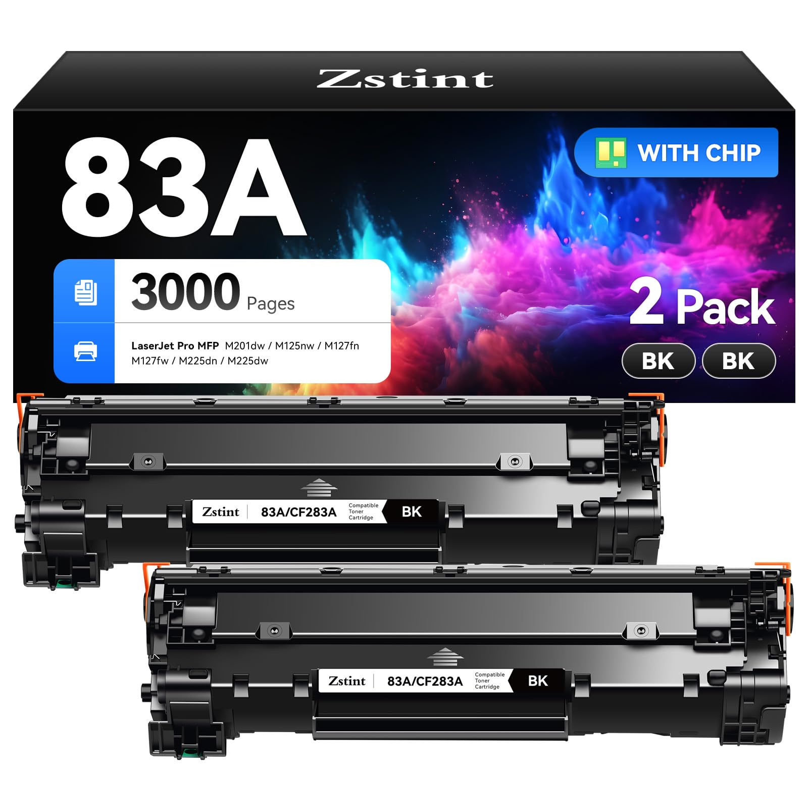 Amazon.com: 83A Black Toner Cartridge 2-Pack Replacement for HP 83A ...