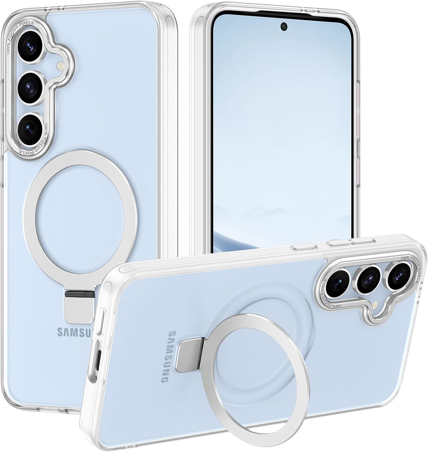 Amazon.com: Casehas for Samsung Galaxy S24 FE Case,with Magnetic Invisible Stand [Military Drop ...