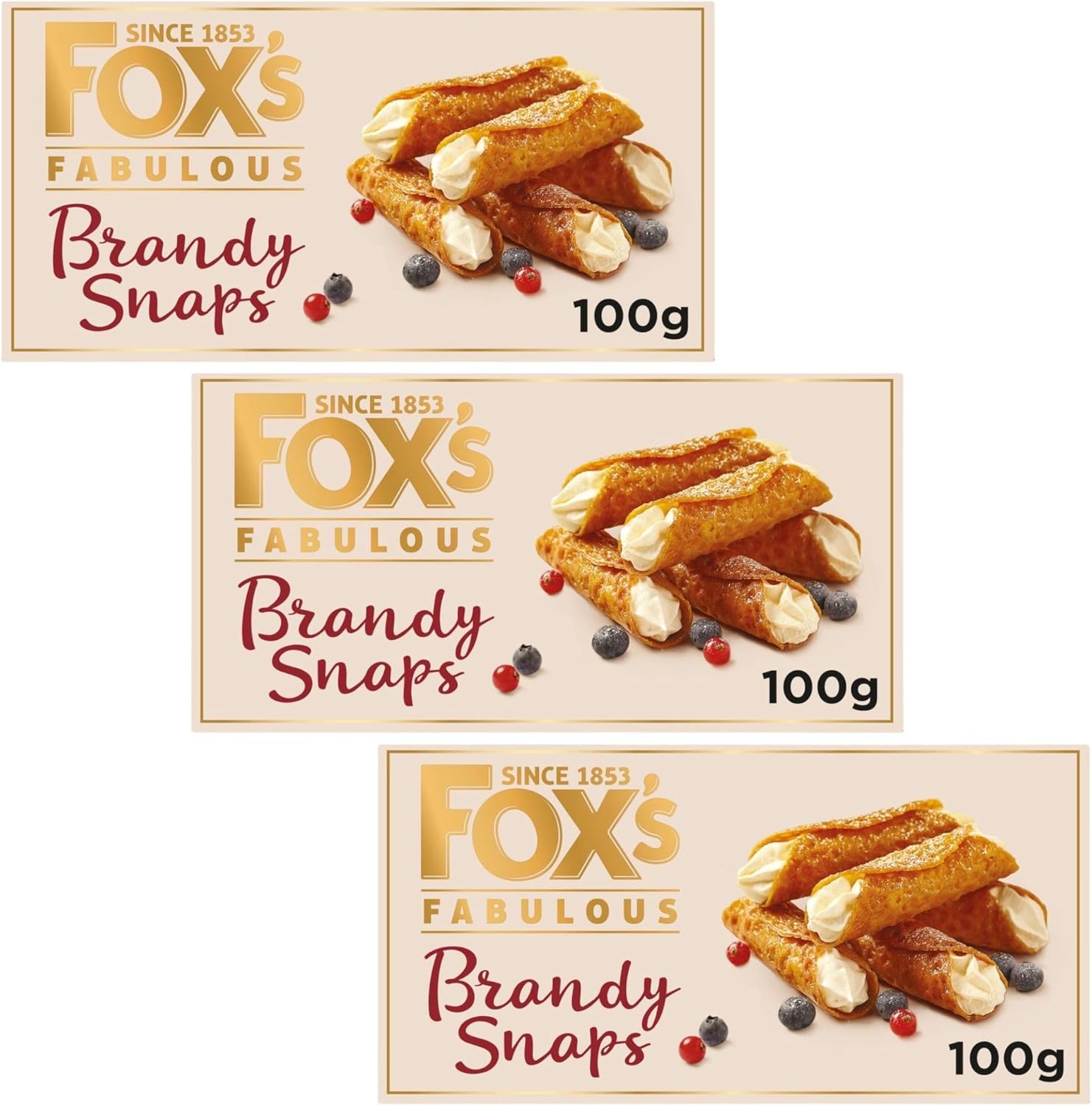 Brandy Snaps Bundle Consisting of Foxs Brandy Snaps 100g (3 Pack ...