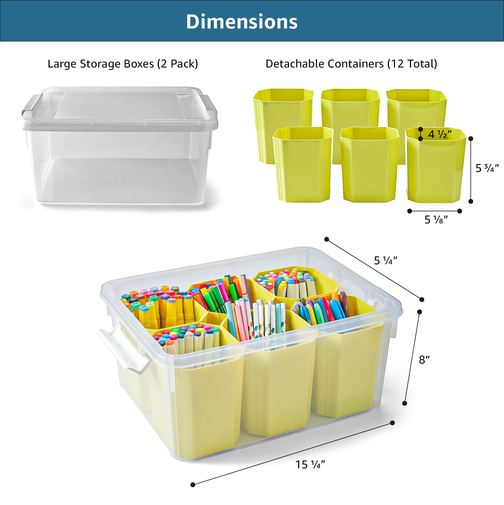 Snapklik.com : 2 PACK 17 QT Plastic Clear Craft Organizer
