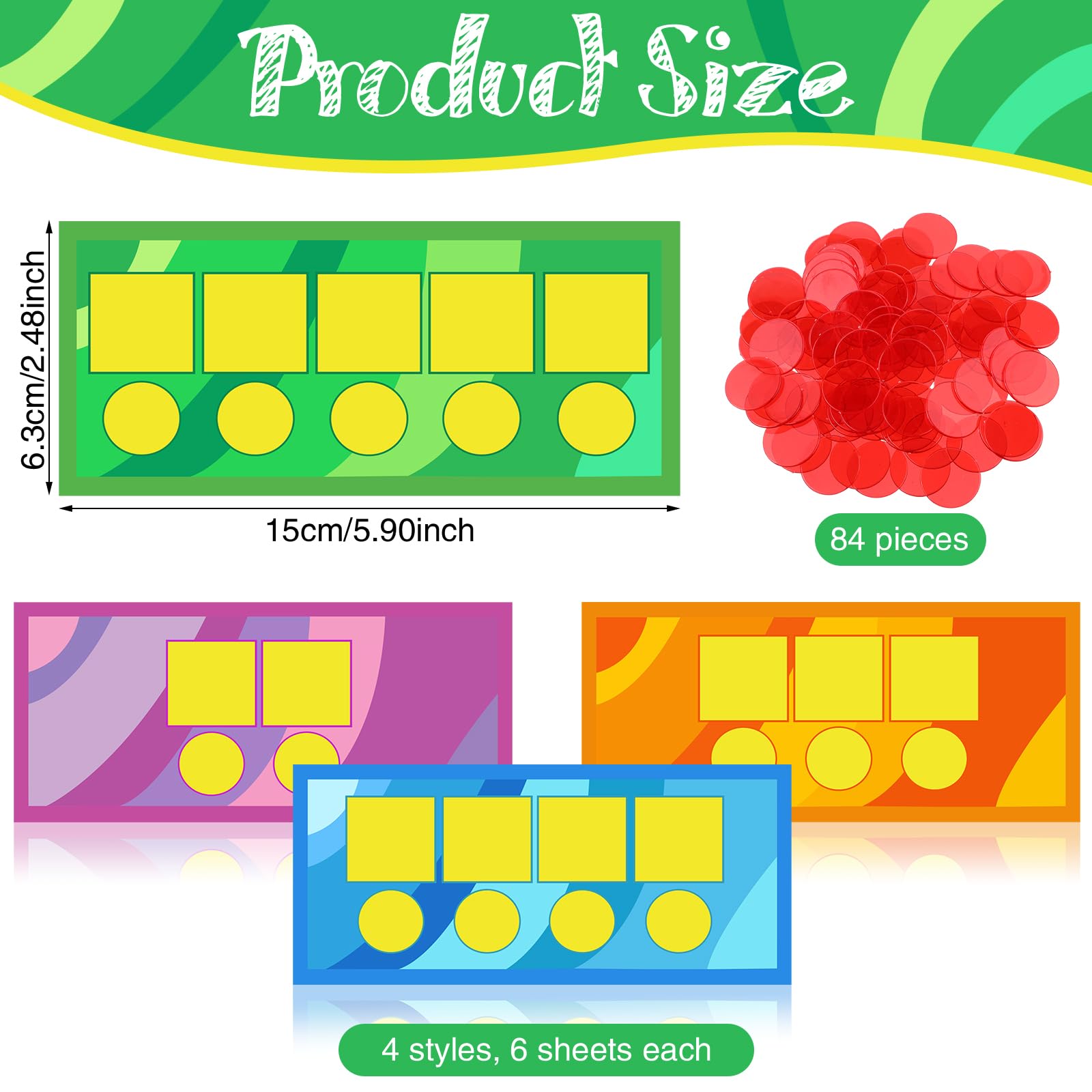 Snapklik.com : Sound Box Mats And Chips 24 Pcs Dry Erase Mats And 84 ...