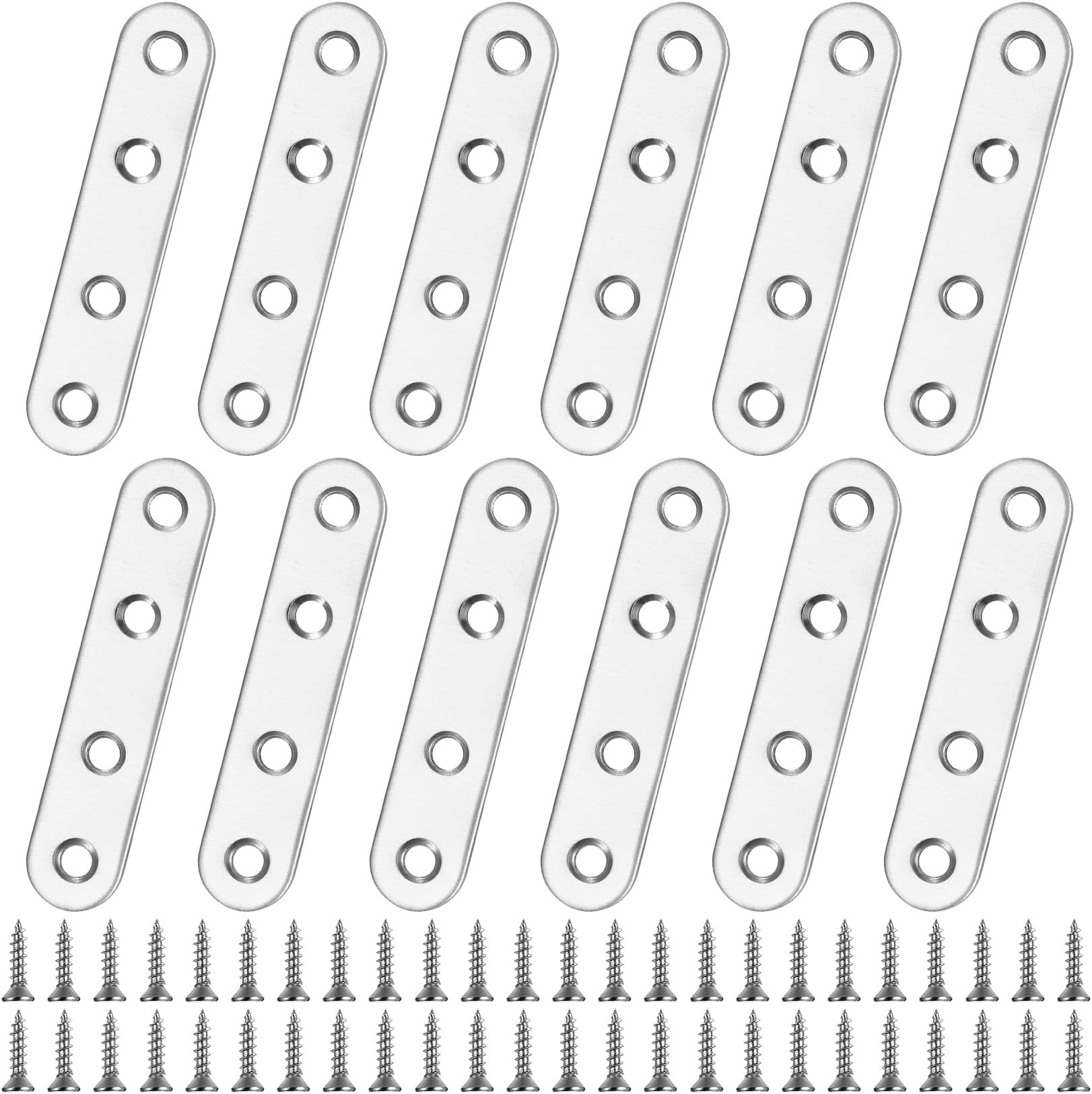 Amazon.com: Zxglxinyao 12Pcs Flat Plate Straight Brackets, Mending ...