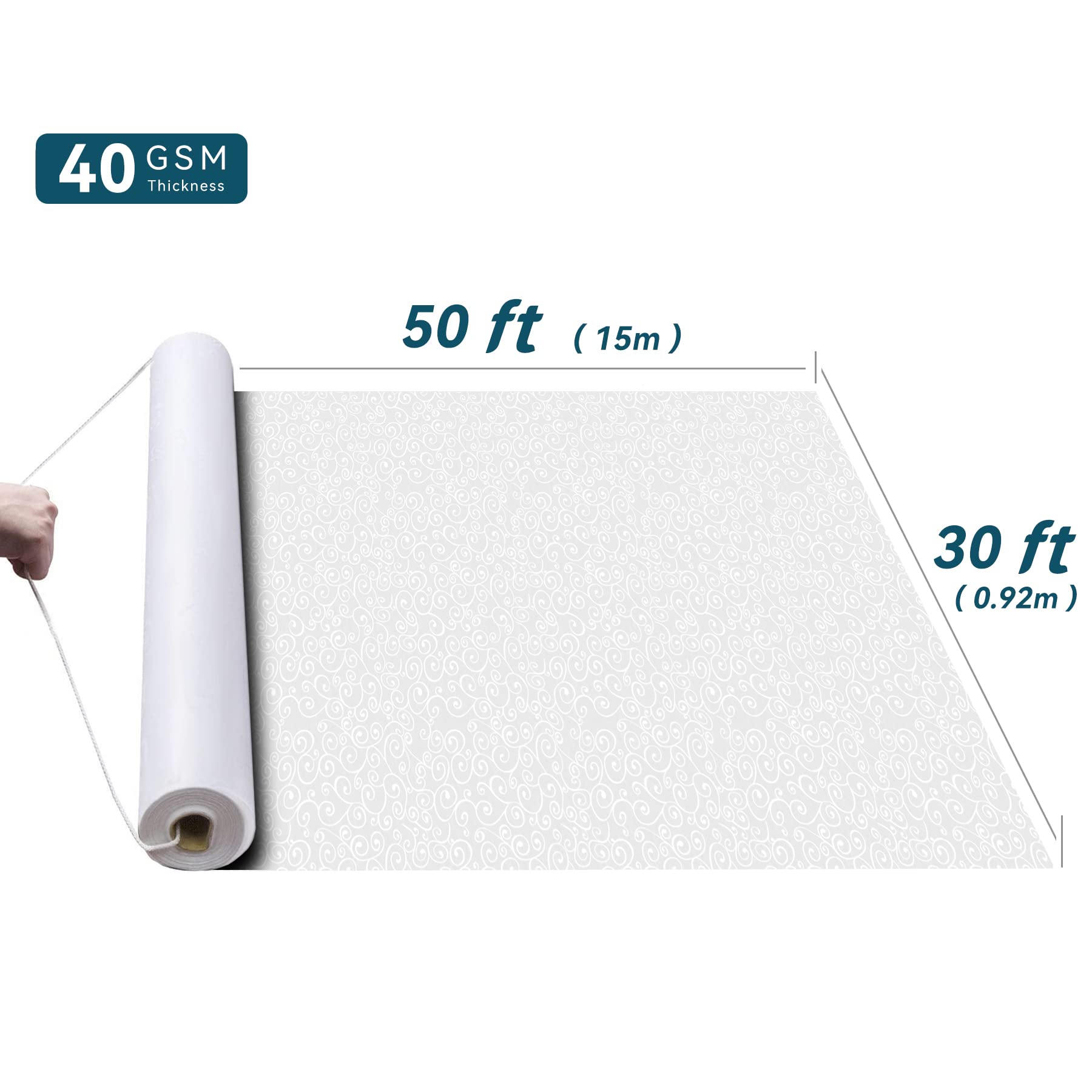 EZLucky Aisle Runner for Wedding Ceremony 3X50 ft Includes Pull String ...
