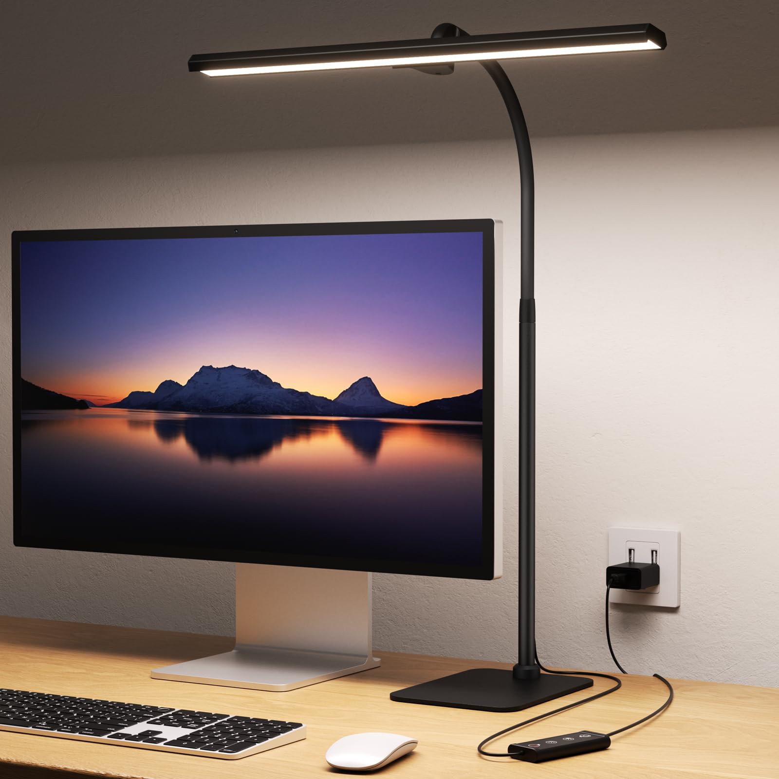 Kary LED Desk Lamps for Home Office, Tall Desk Light with Base ...