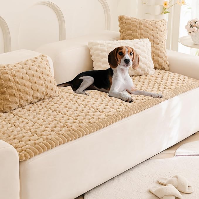 Amazon.com: Tiwwie Couch Cover for Dogs Fuzzy Sofa Covers for Pet ...
