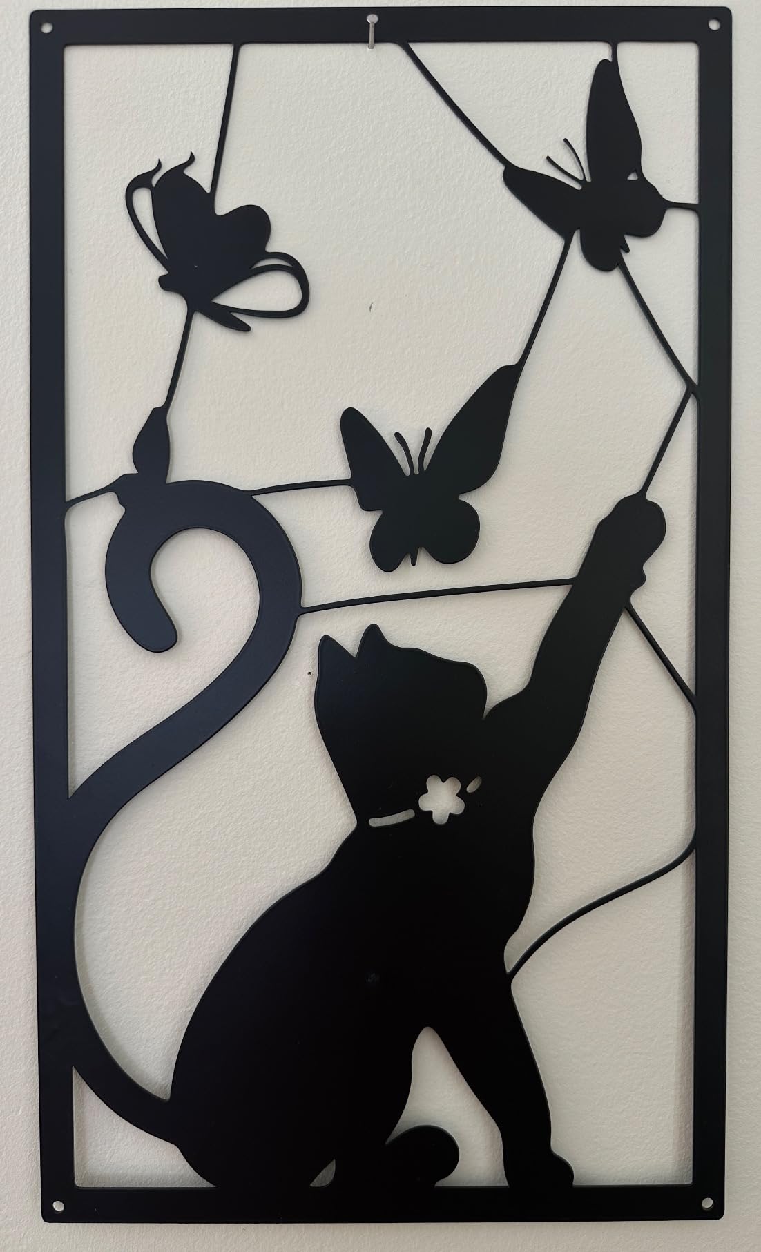 Amazon.com: Metal Cat Wall Decor Minimalist - Cat Wall Art for Living ...