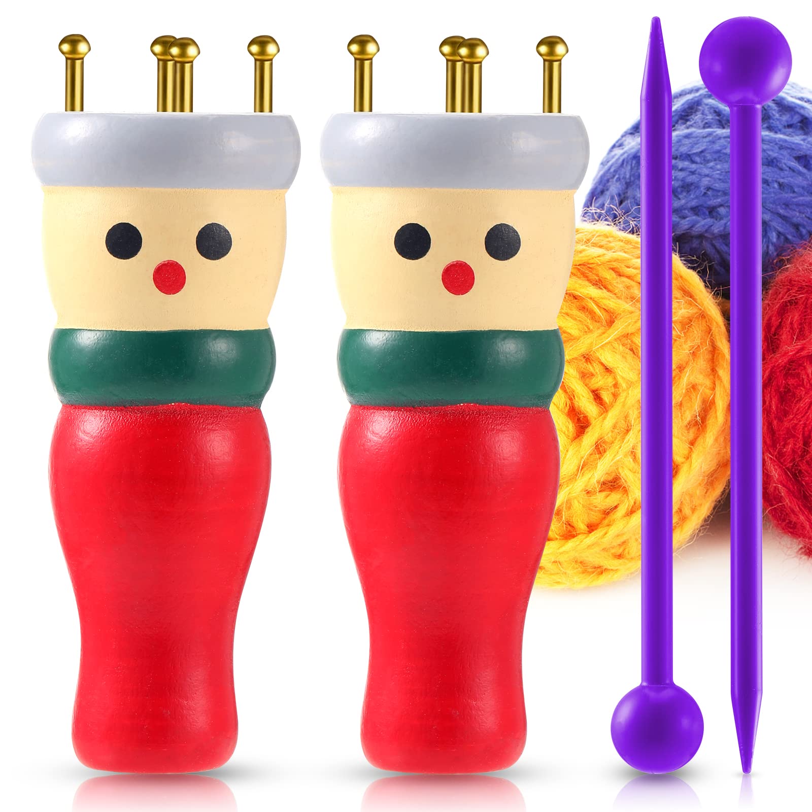 2 Pack French Knitting Dolly Kit,Wooden French Knitting Doll Kids ...