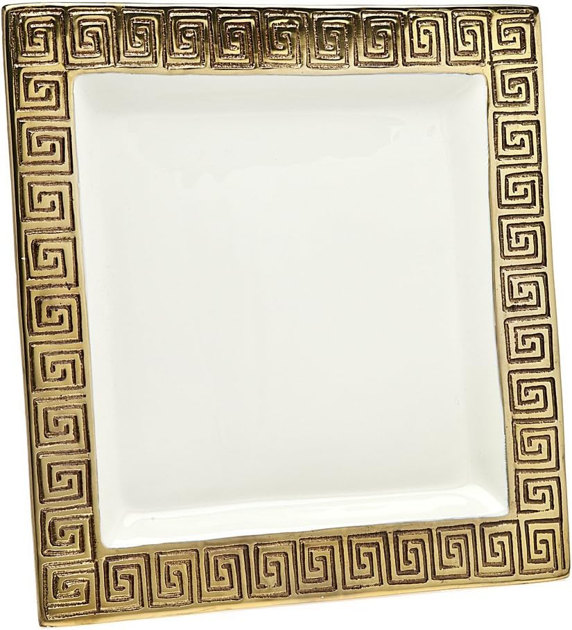 Amazon.com | Godinger Greek Key Square Tray: Serving Trays