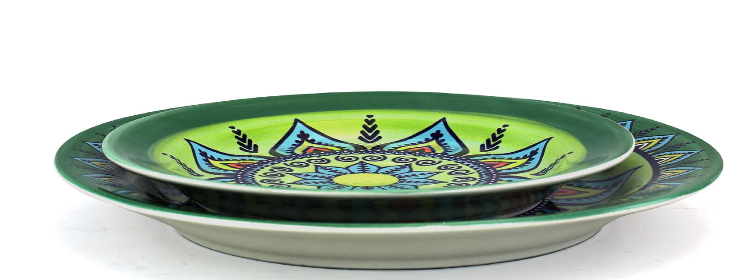 Snapklik.com : Elama Mandala Round Stoneware Multicolor Dinnerware Set