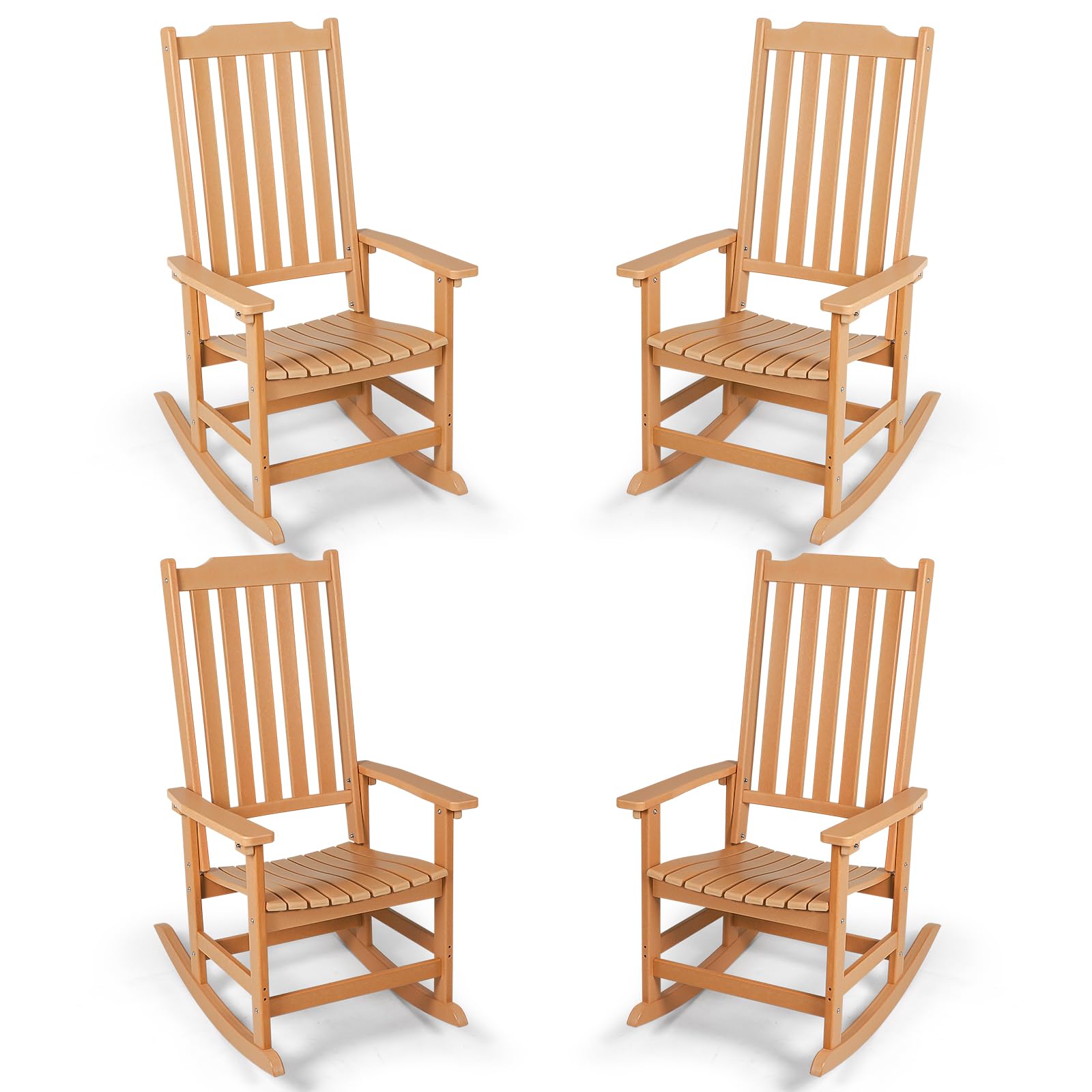 Amazon.com: Patio Rocking Chairs Set of 4, Oversized Rockers Set of 4 ...