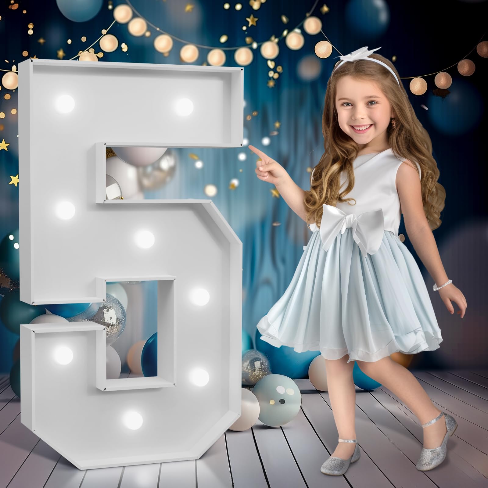 Amazon.com: Marquee Numbers 3 feet tall,Cool White Light Up Numbers 5 ...