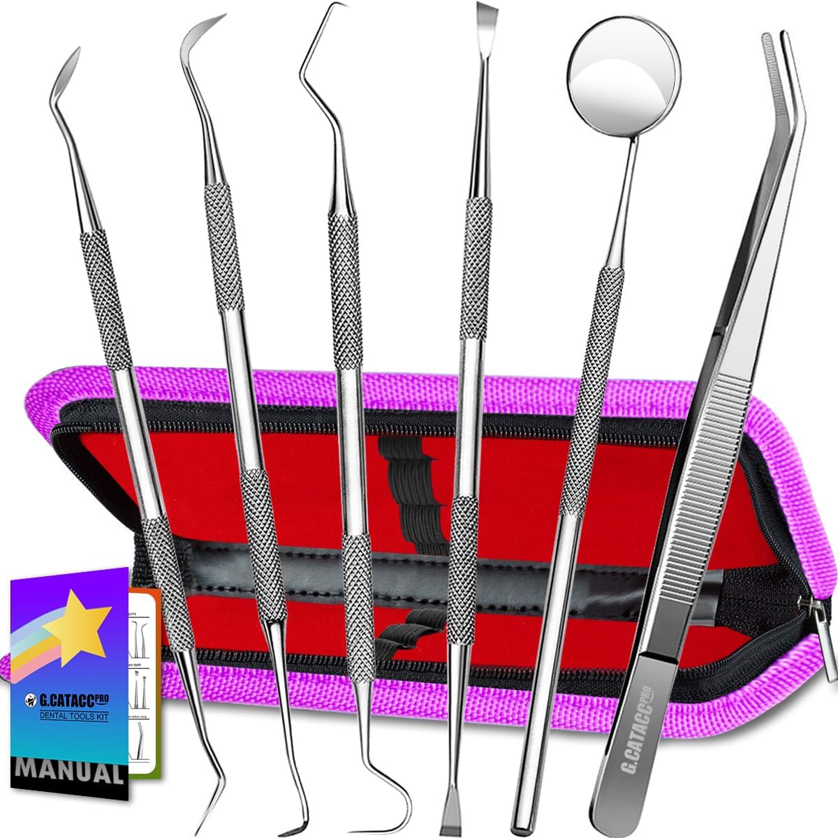 Amazon.com: G.CATACC Dental Tools, Dental Pick Teeth Cleaning Tools ...