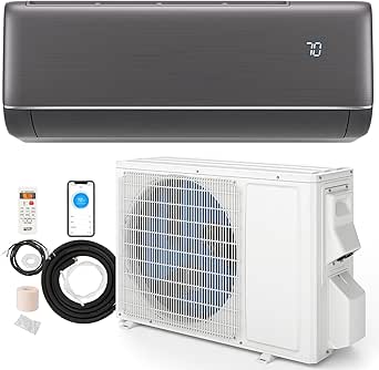 SIMOE 12,000 BTU 115V Mini Split Air Conditioner Heat Pump, 22 SEER2, Ductless Mini Split AC ...