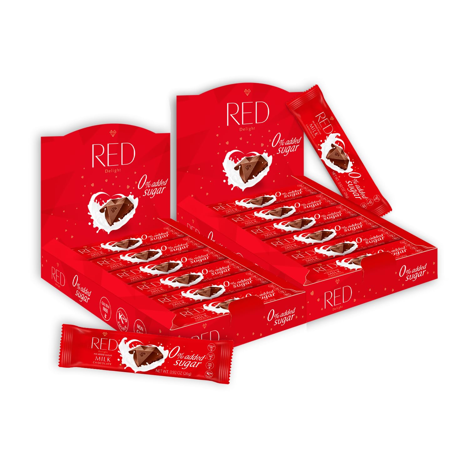 Amazon.com : RED Delight - Milk Chocolate Bar With No Added Sugar, Non ...