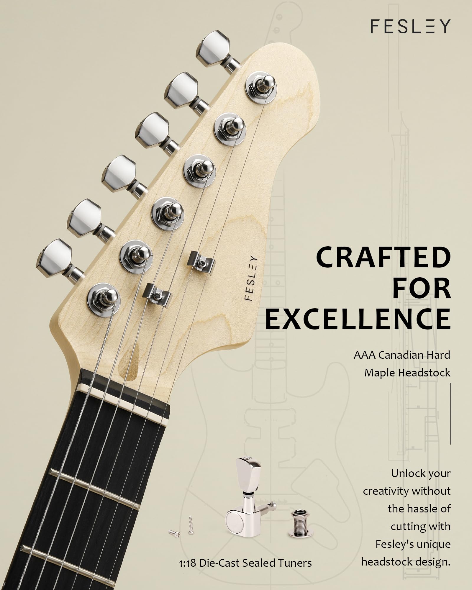Snapklik.com : Fesley DIY ST Style Electric Guitar Kits