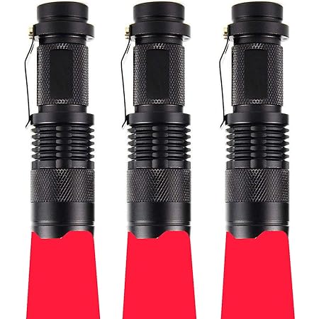 AR happy online 3 Pack Red Light Flashlight, 3 Modes Mini Red LED ...