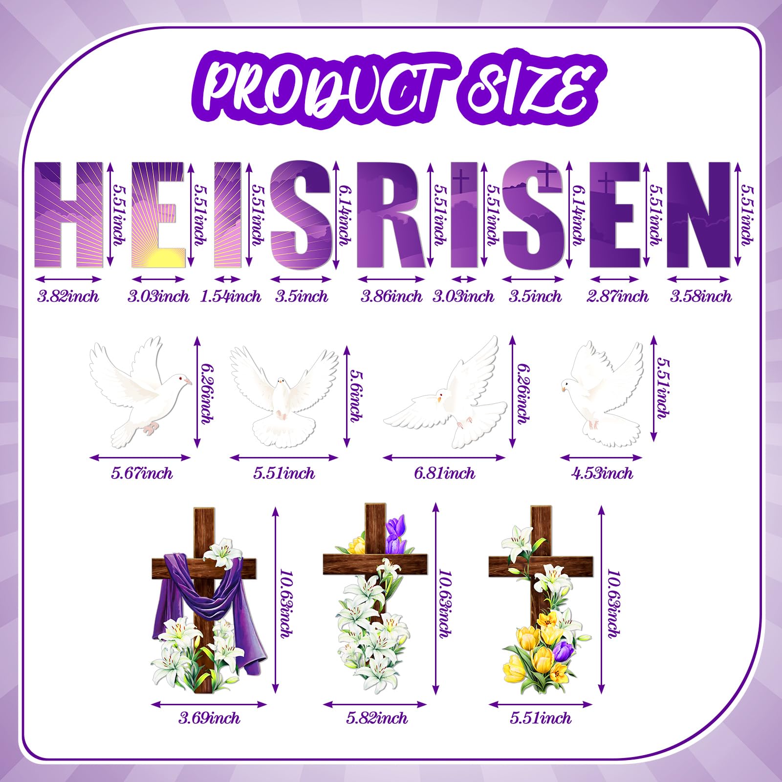 Snapklik.com : 16 Pcs Easter Garage Door Decoration Magnets He Is Risen ...