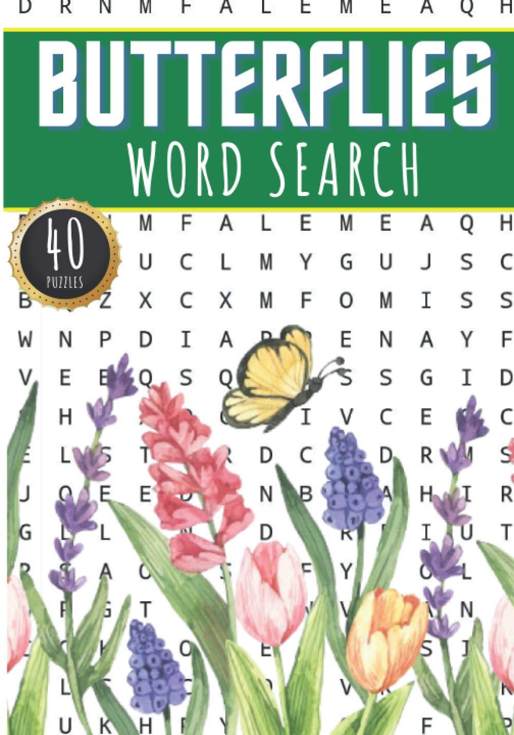 Amazon.com: Butterflies Word Search: Butterfly Word Search Book | 40 ...