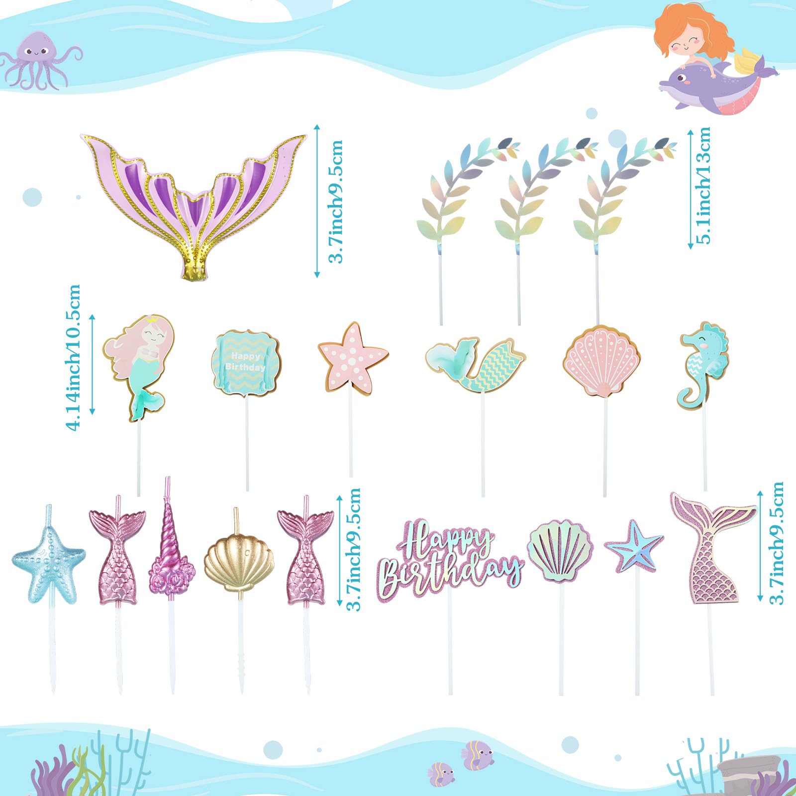 Snapklik.com : Mermaid Cake Topper Under The Sea Cake Decoration ...
