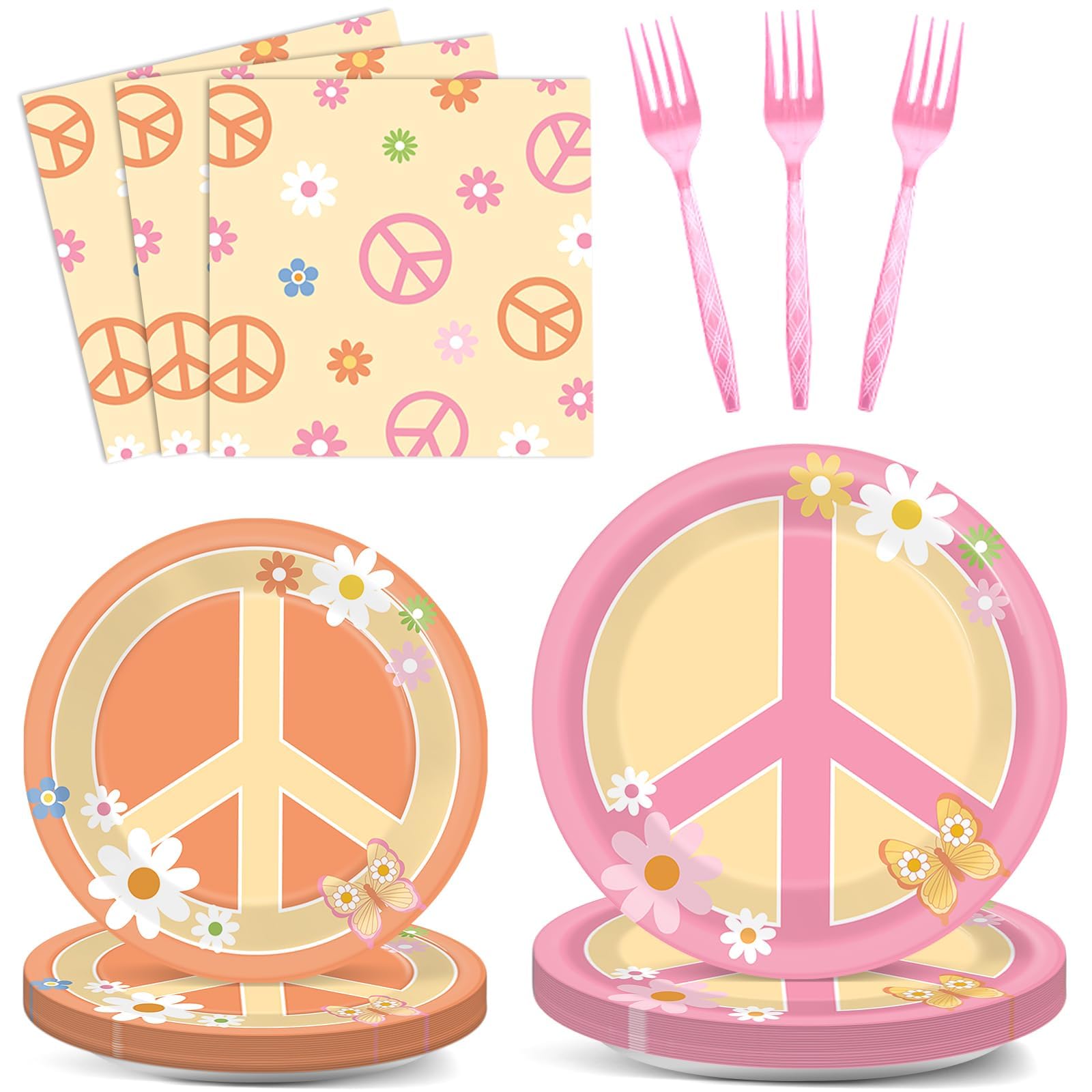Snapklik.com : 96 Pcs Groovy Birthday Party Supplies For 24 Guests ...