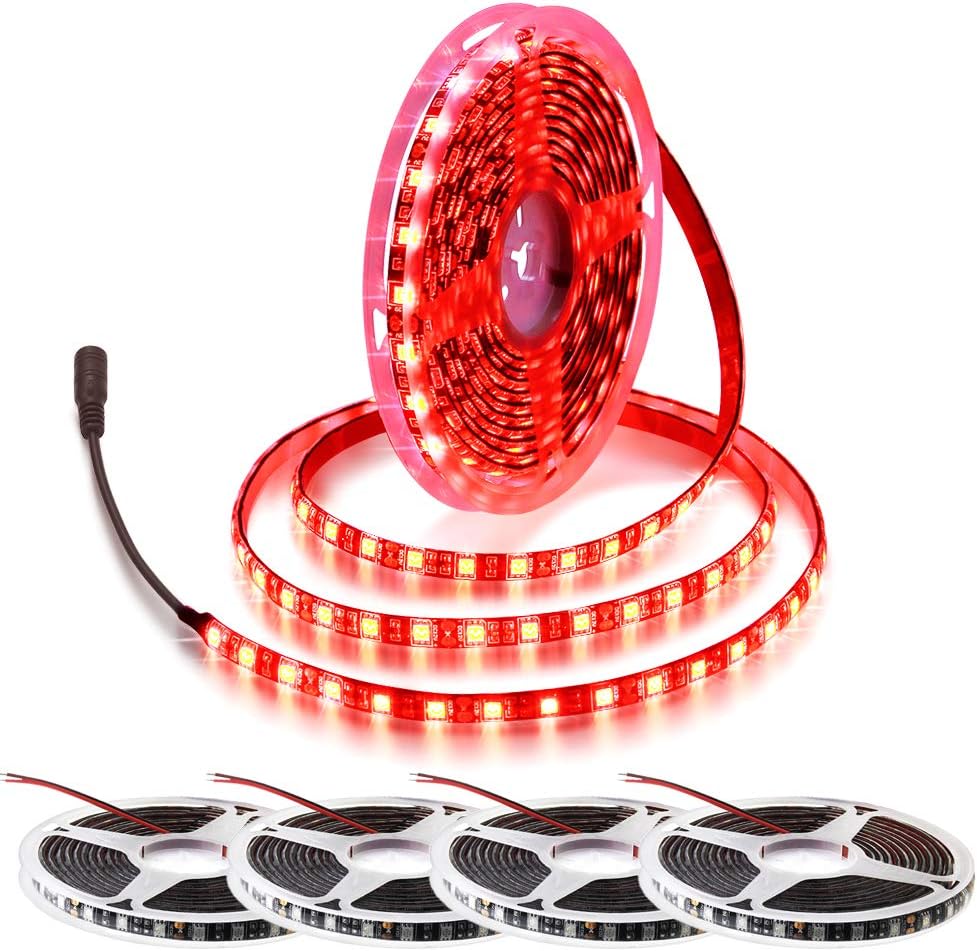 Amazon.com: Velain 12V LED Strip Light Warm White,16.4ft Waterproof ...
