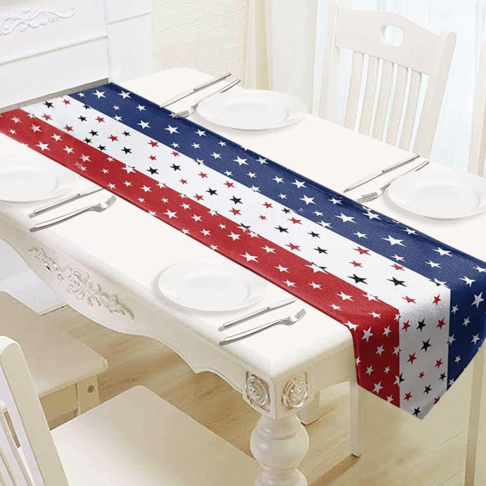 Amazon.com: 4th of July Table Runner Decorations - 71x13.8 Inch Linen ...