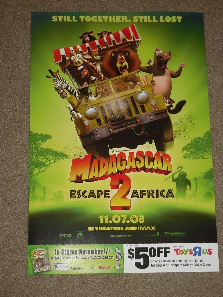 Amazon.com: MADAGASCAR 2-13.25x20 INCH MOVIE POSTER: Prints: Posters ...