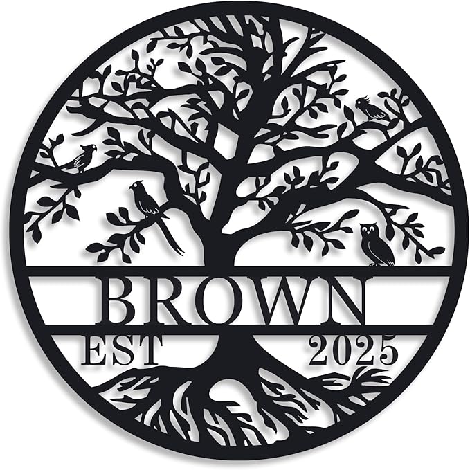 Amazon.com: Personalized Tree of Life Metal Sign, Custom Name Sign ...