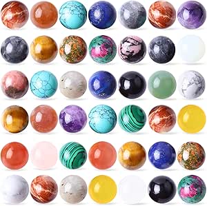Amazon.com: UFEEL 40Pcs Gemstone Sphere Balls 16mm Polished Crystal ...