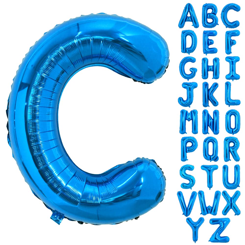 Amazon.com: TONIFUL 40 Inch Large Blue Letter C Balloons Giant Alphabet ...